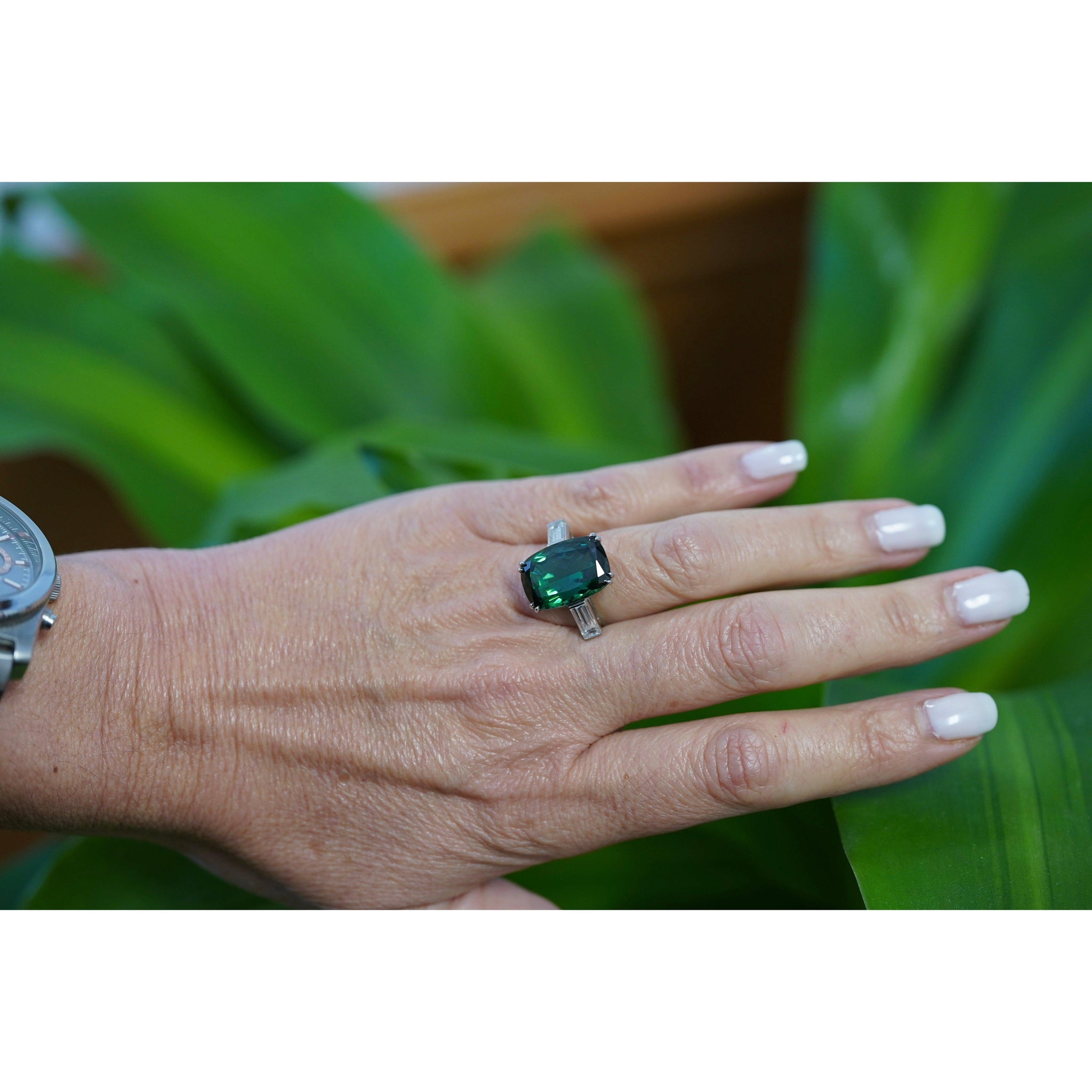 Green tanzanite ring store