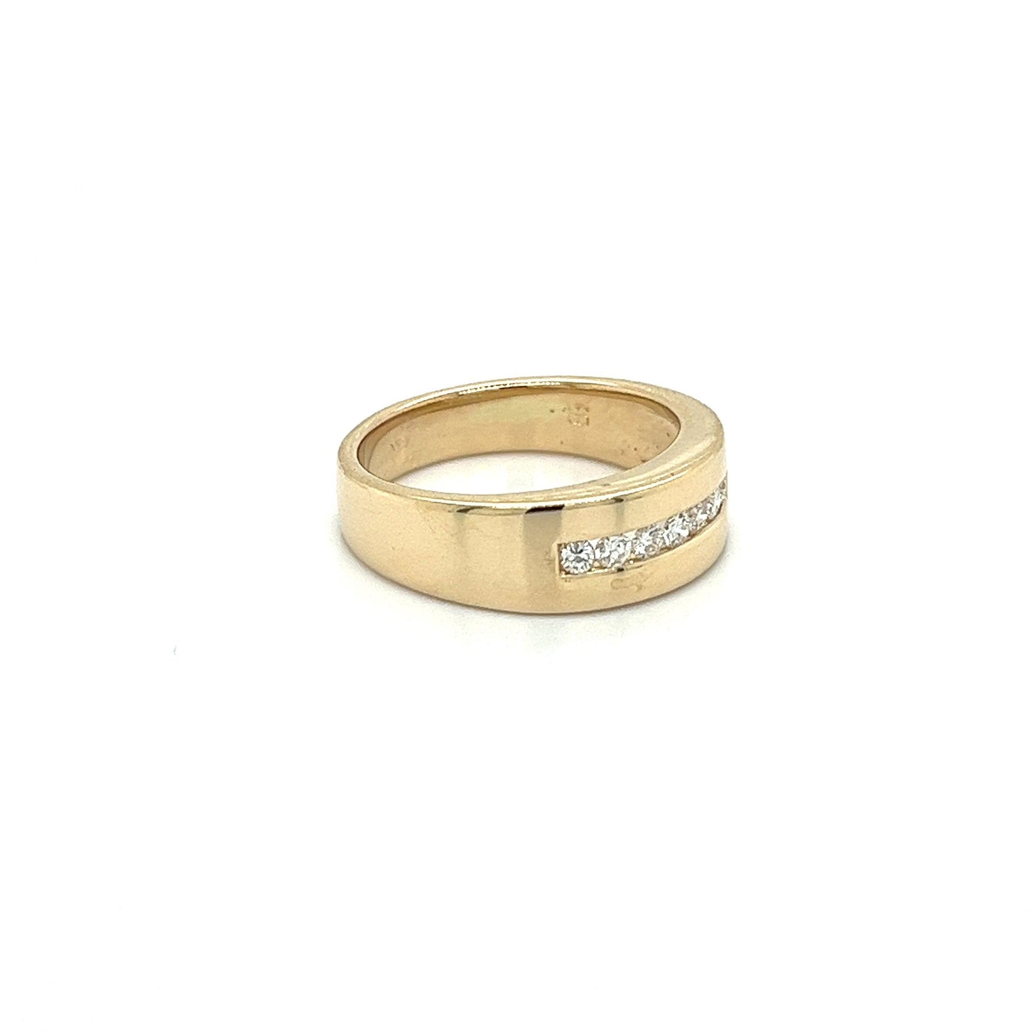 14K Solid Gold Channel Set Round Cut Diamond 6.5mm Band Ring – ASSAY