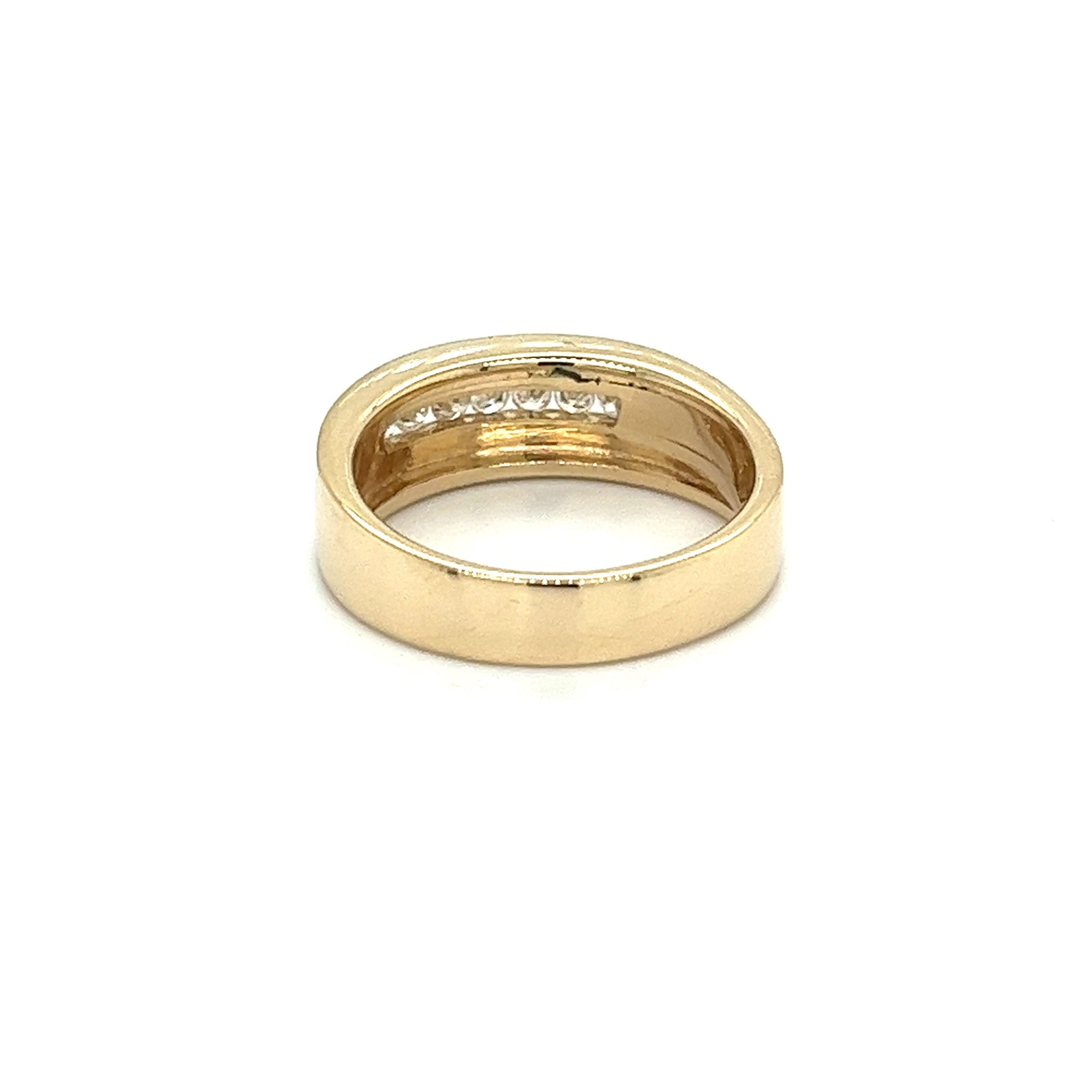 14K Solid Gold Channel Set Round Cut Diamond 6.5mm Band Ring – ASSAY