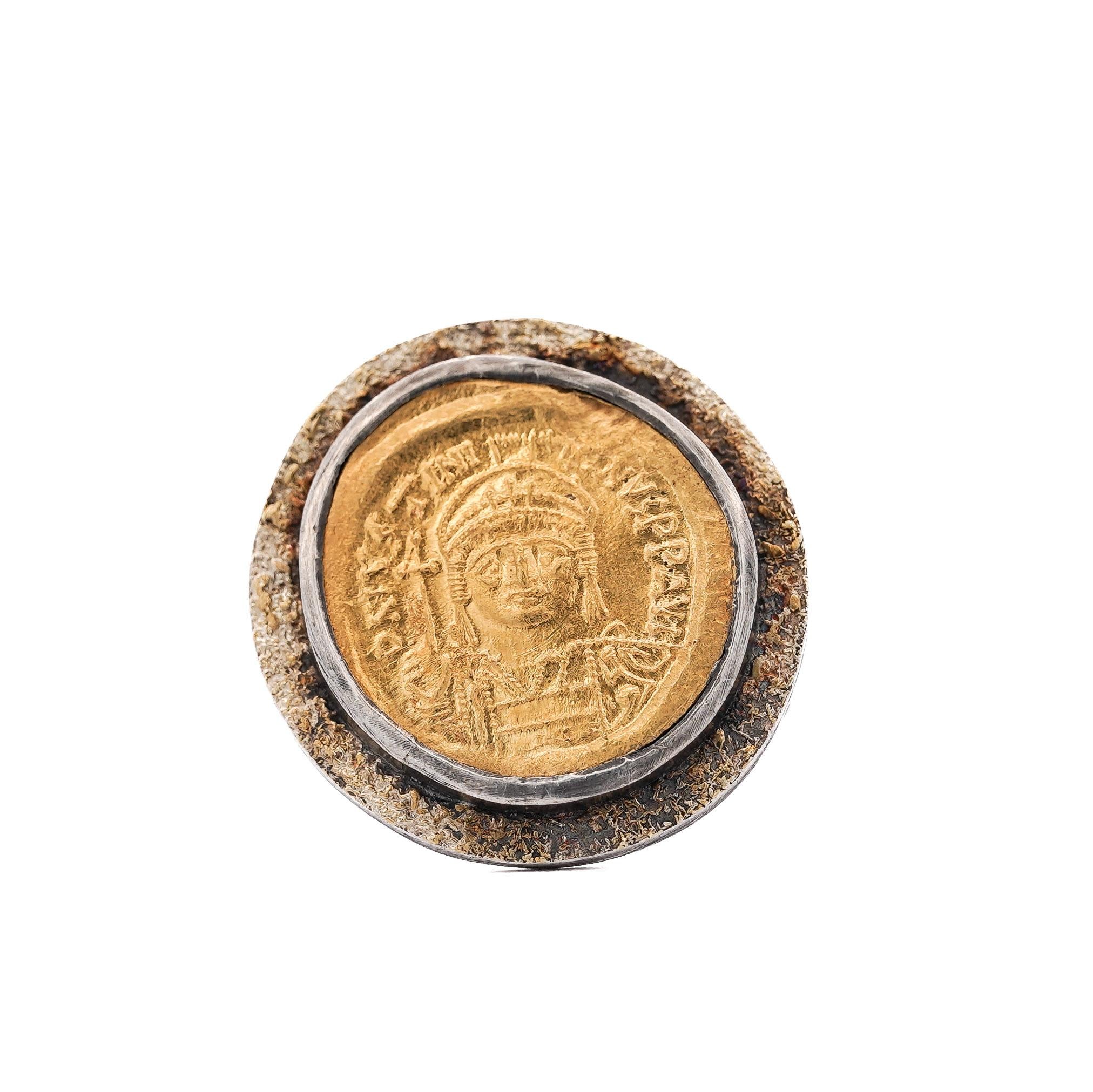 22K Gold Antique Byzantine Empire JUSTINIAN I Coin Bezel Ring – ASSAY